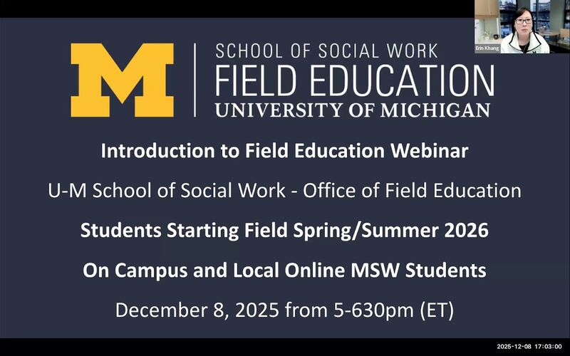 Field Education Events & Information Sessions | University of Michigan ...